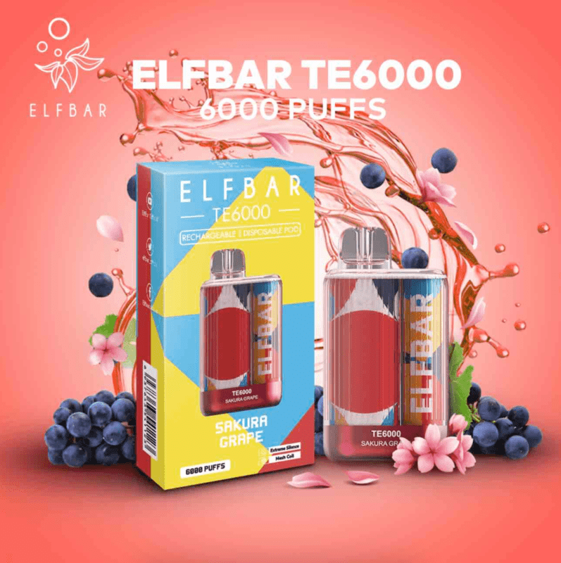 Elf Bar TE6000 India-Sakura Grape | At Best Price - Yuotoindia.com